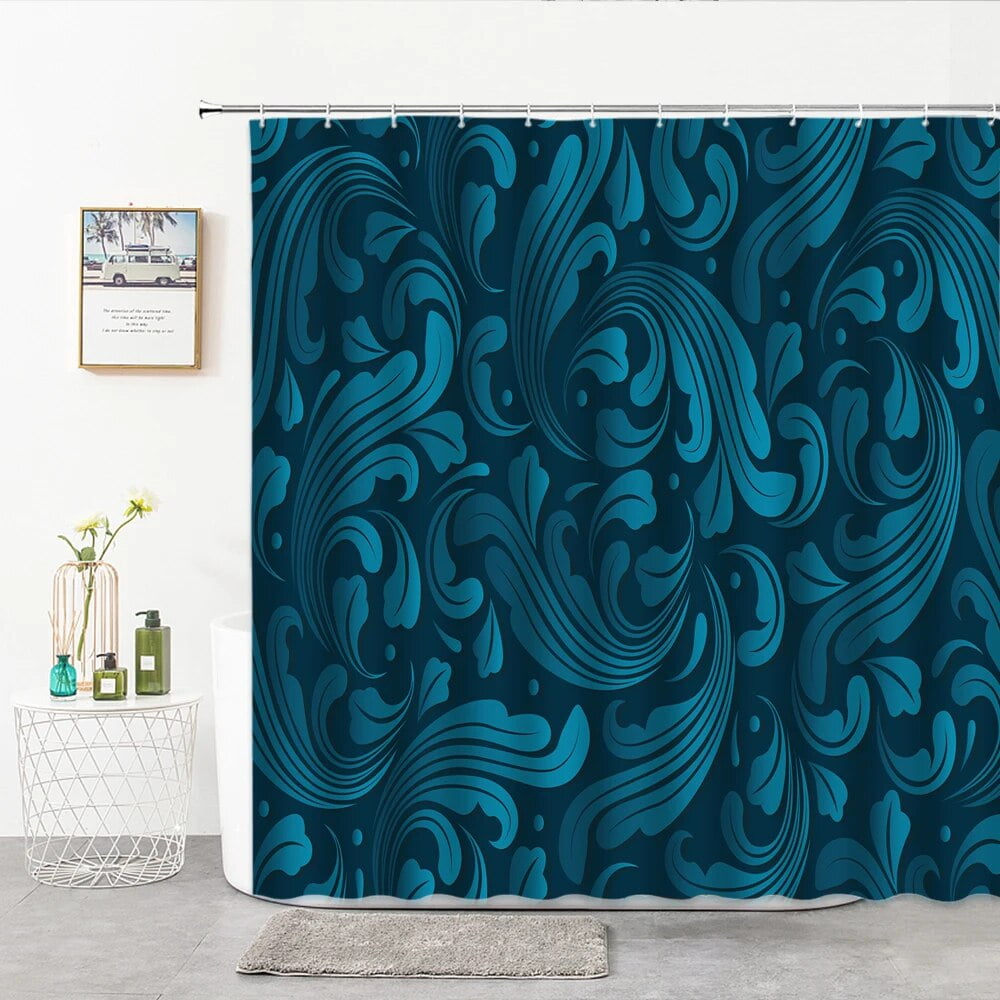 Paper Cut Flower Shower Curtains Fabric Hook Creative Abstract ...