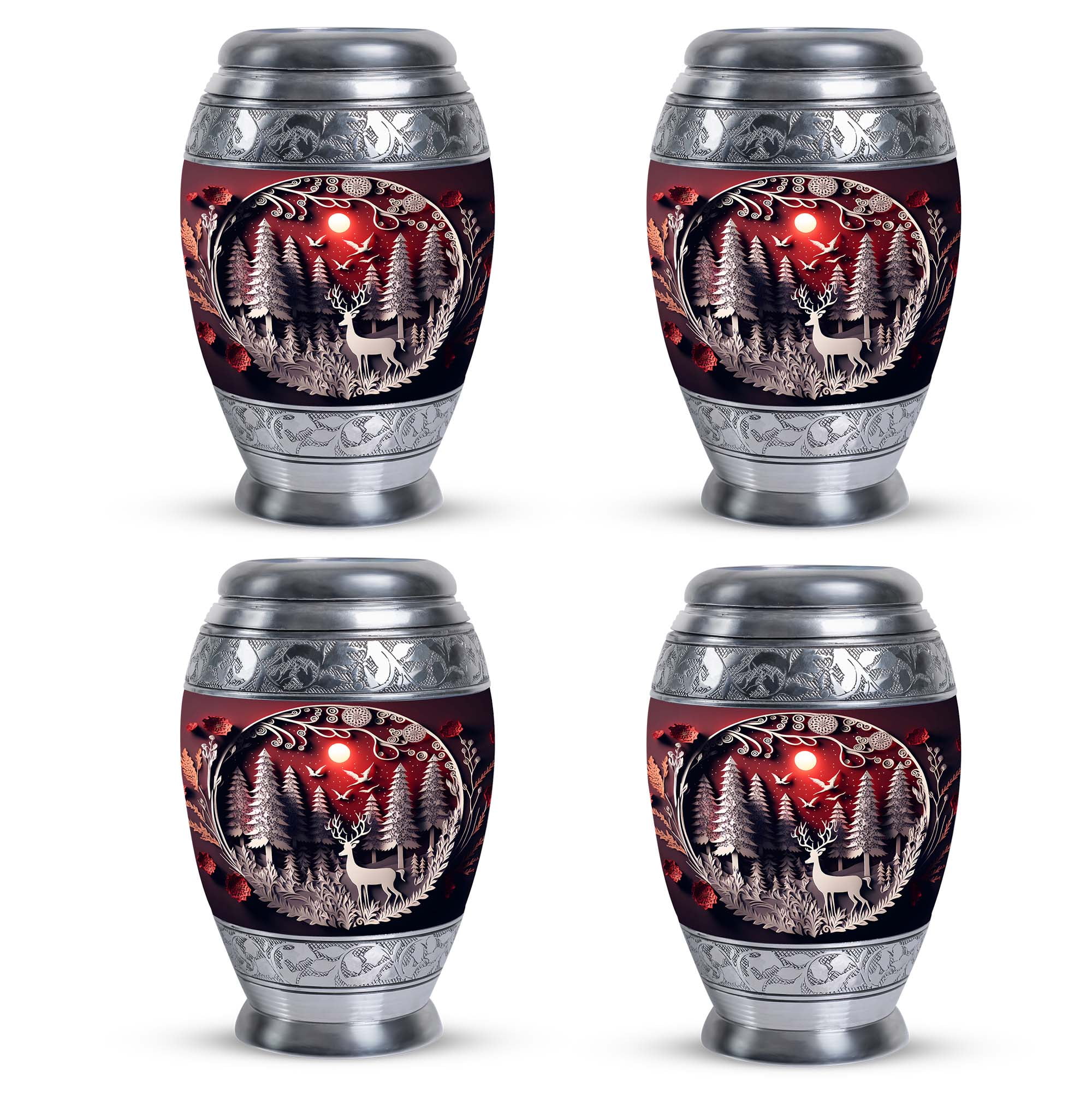 Paper Cut Out Deer Lake Urns For Ashes Adult Female Mother - Funeral ...