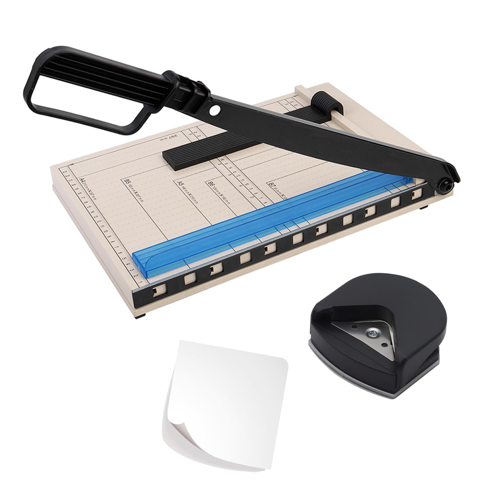 Paper Cutter, 12" Guillotine KEF16 Paper Cutter with Corner Rounder ...