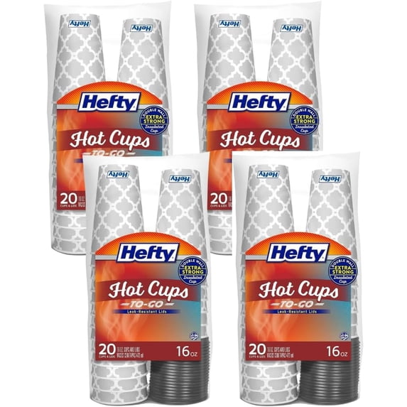 Paper Disposable Hot Cups with Lids, 16 Ounce, 20 CT (Pack - 4 ...