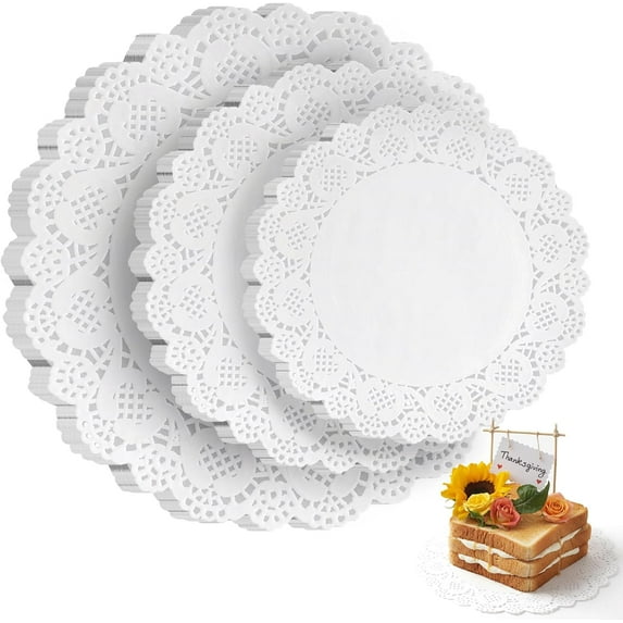 Paper Doilies, 36 Pack (12 Each 6.5”, 8.5”, 10.5”) – Round Lace Paper ...