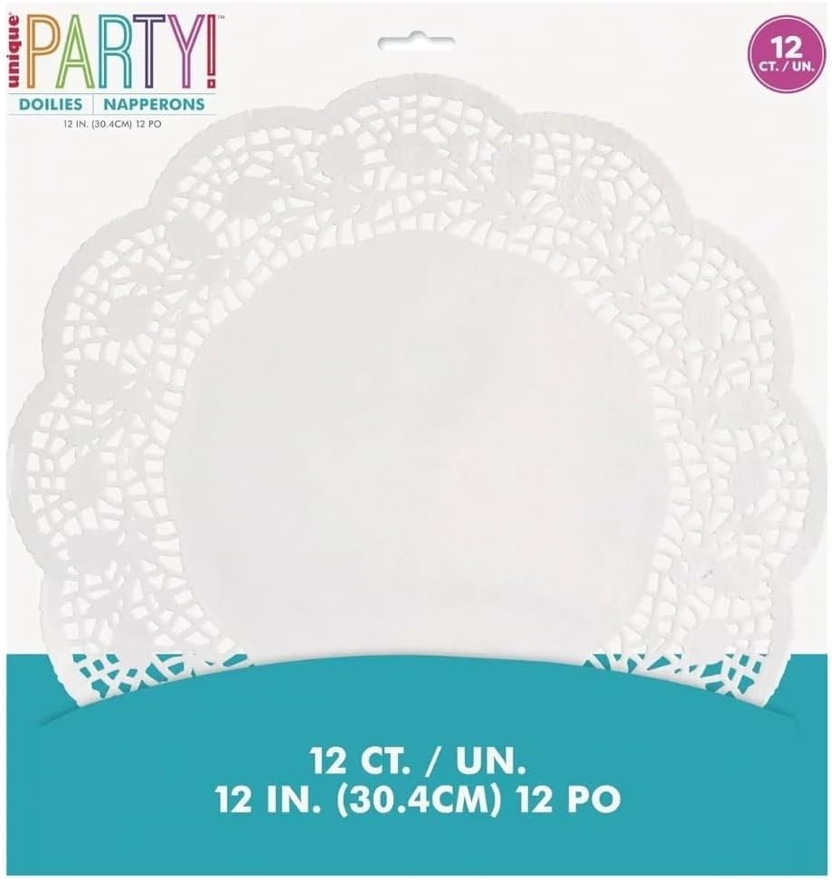 Unique Industries, Paper Doilies, 12ct, 12 inch White - Walmart.com