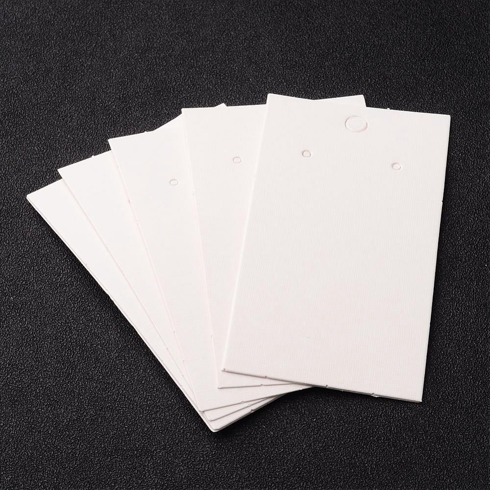 Paper Earring Card with Three Holes White 90mm long 50mm wide Material ...