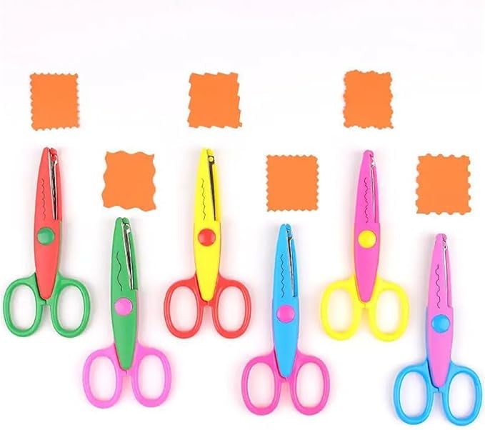 Paper Edge Scissors, Set of 6 Craft Scissors with 6 Different Wavy ...