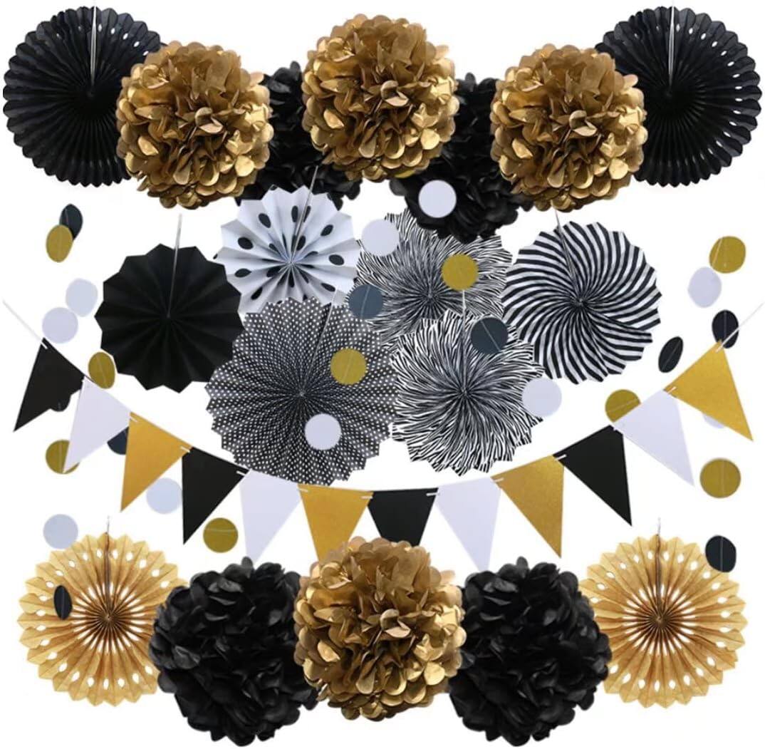 Paper Fan Flowers，20pcs/Set Paper Fans Set Hanging Pinwheels Fan DIY ...