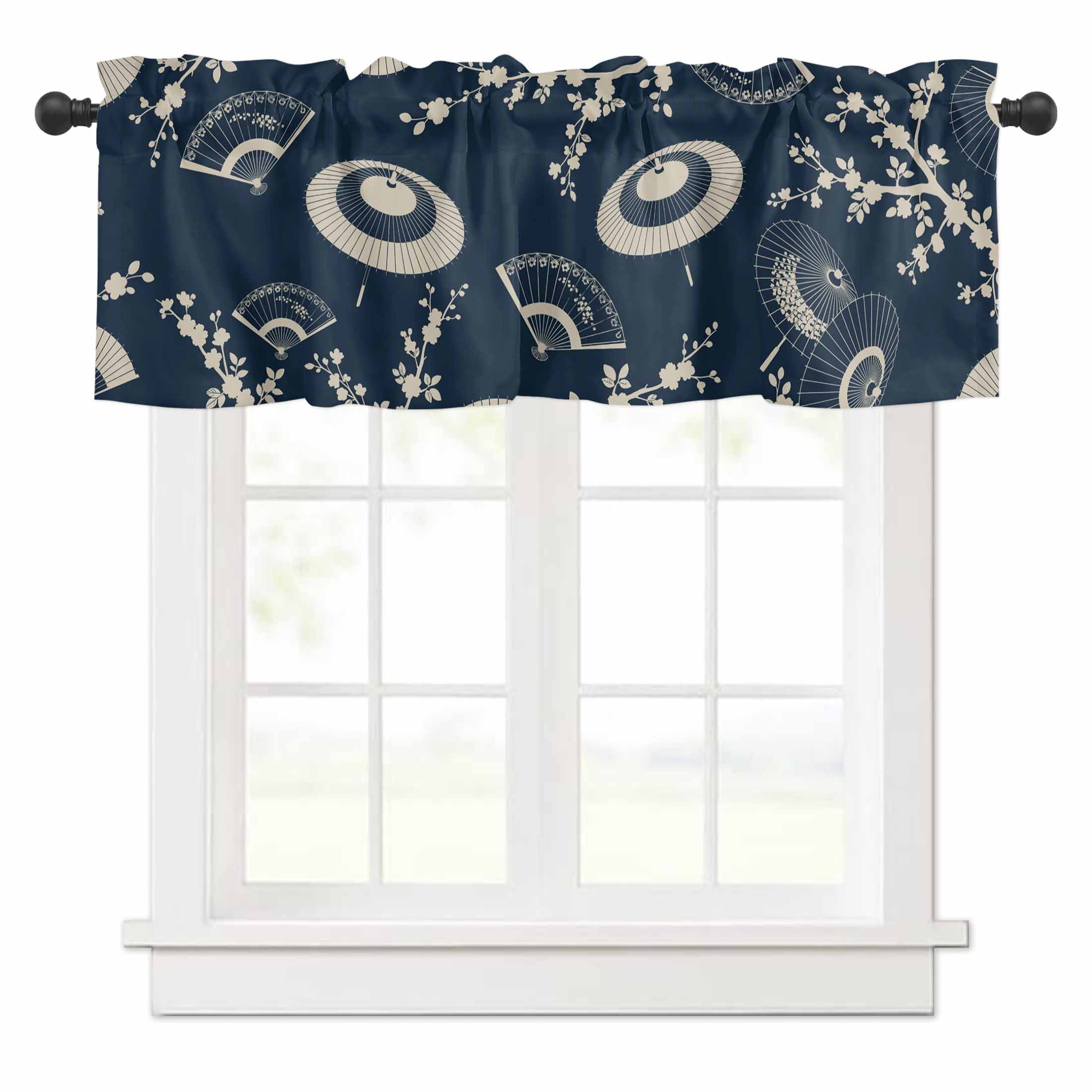 Paper Fan Valances for Windows Cherry Blossom Branch Japanese Style ...