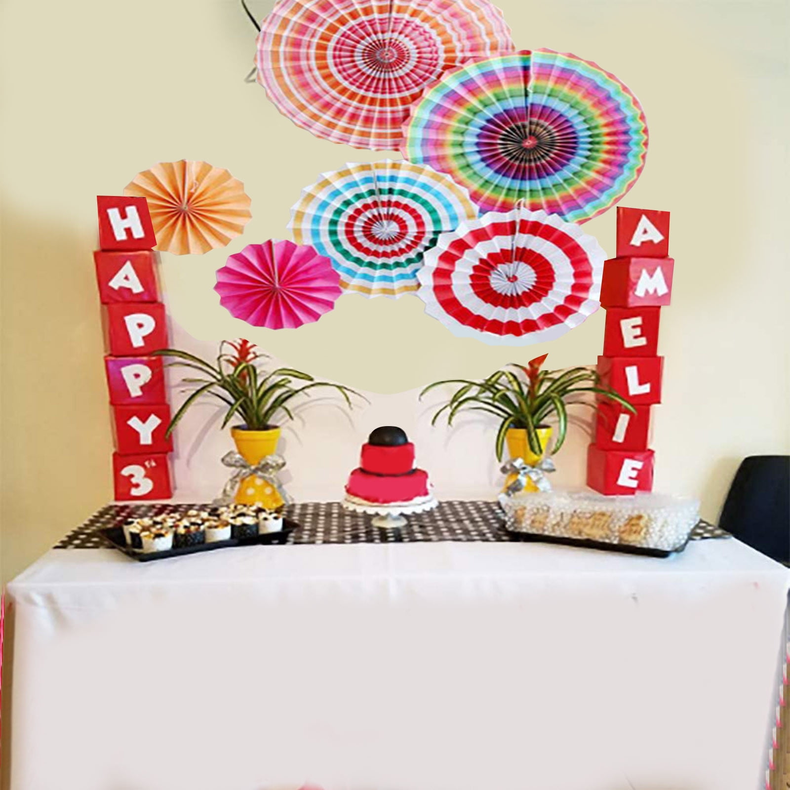 Paper Fans Party 80s Birthday Decorations for Girls Hand Fans for Women ...