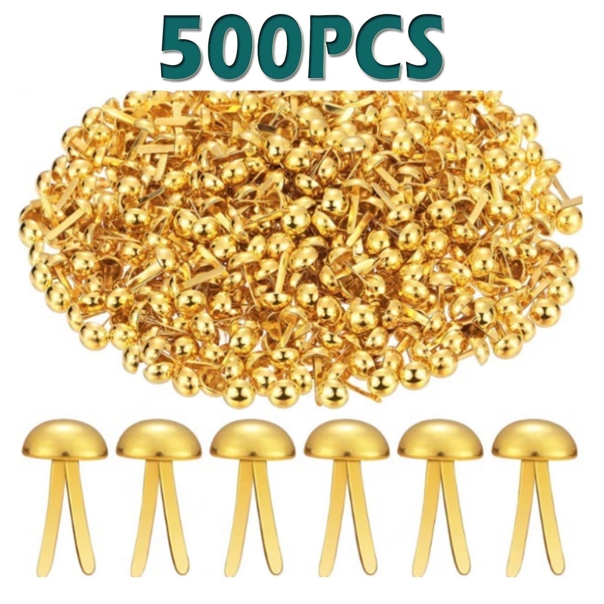 Brass Office Paper Fasteners, 500Pcs Metal Brad for Scrapbooking ...