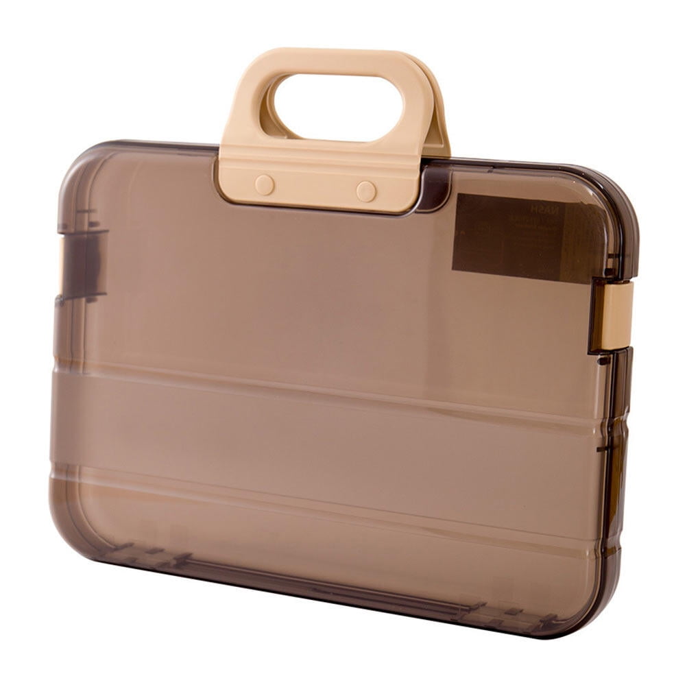 Paper File Storage Organizer Document Clear Container Coffee - Walmart.com