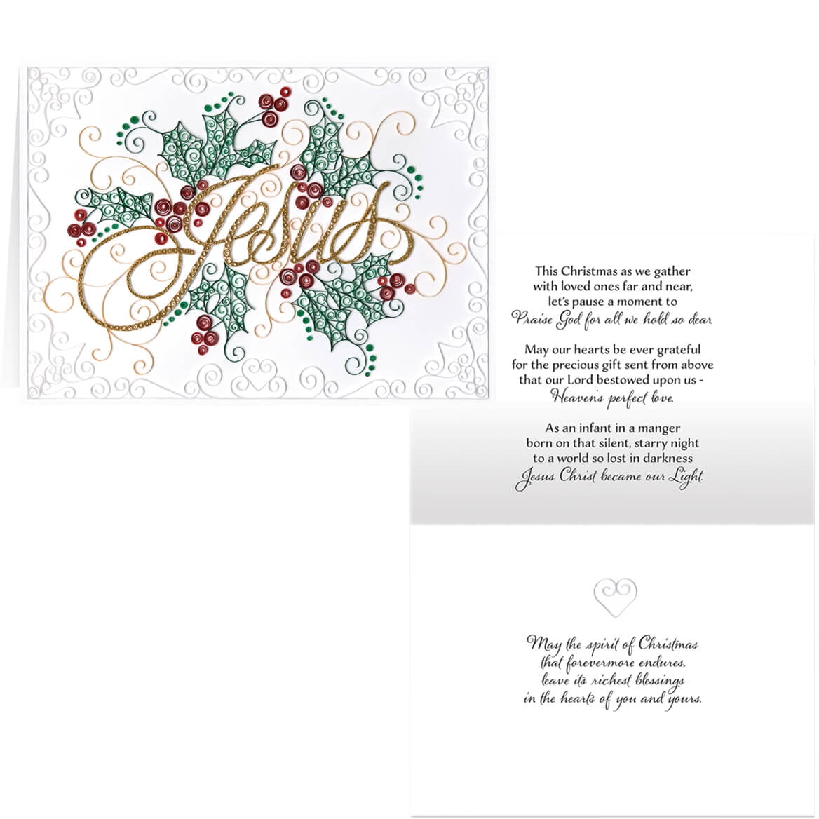 Elegant Paper Filigree Christmas Card Set of 20 - Walmart.com