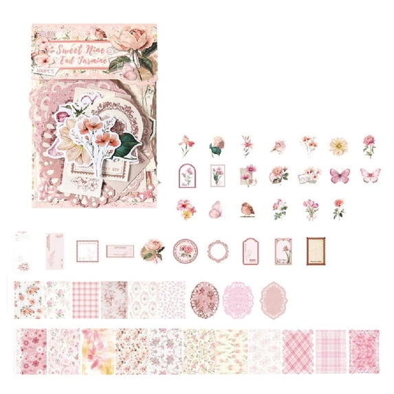 Paper Florals Sticker Collection For Scrapbook Decoration Including ...