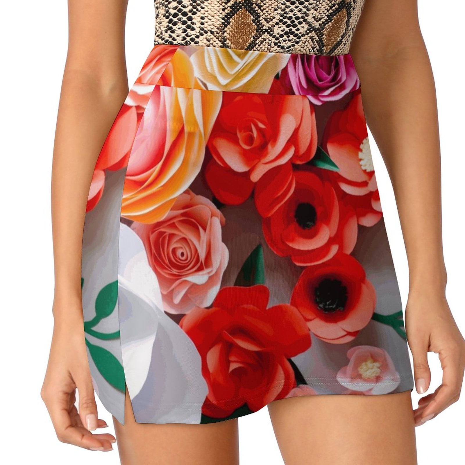 Paper Flowers Skirts Woman Fashion 2025 Pant Skirt Mini Skirts Office ...