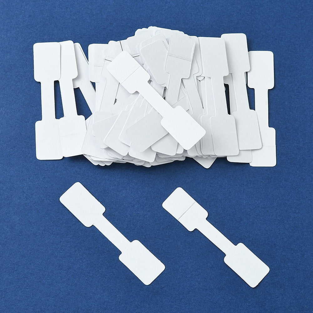 Paper Fold Over Blank Sticky Price Tags Rectangle White 6x1.3x0.02cm ...