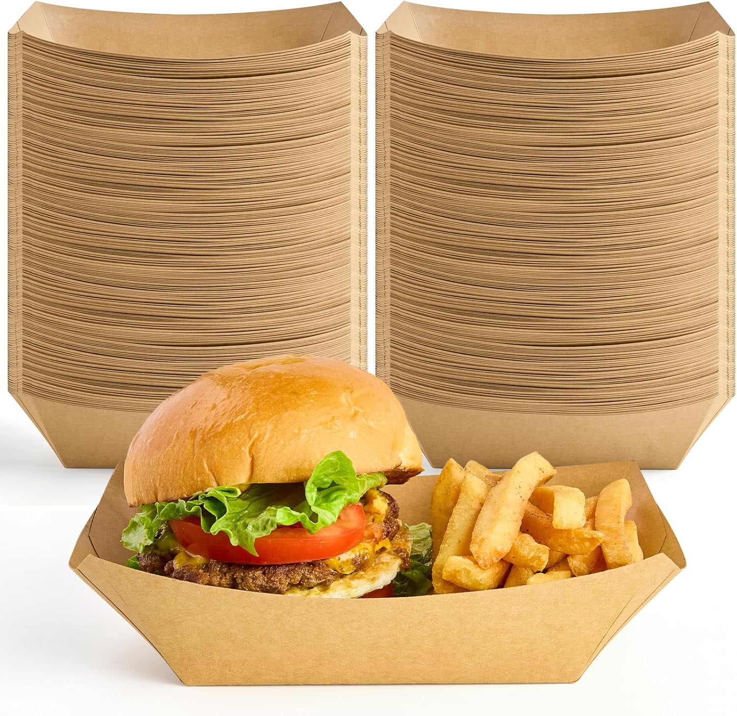 Paper Food Trays - Disposable Nacho Trays, Kraft Paper Food Boats Taco ...