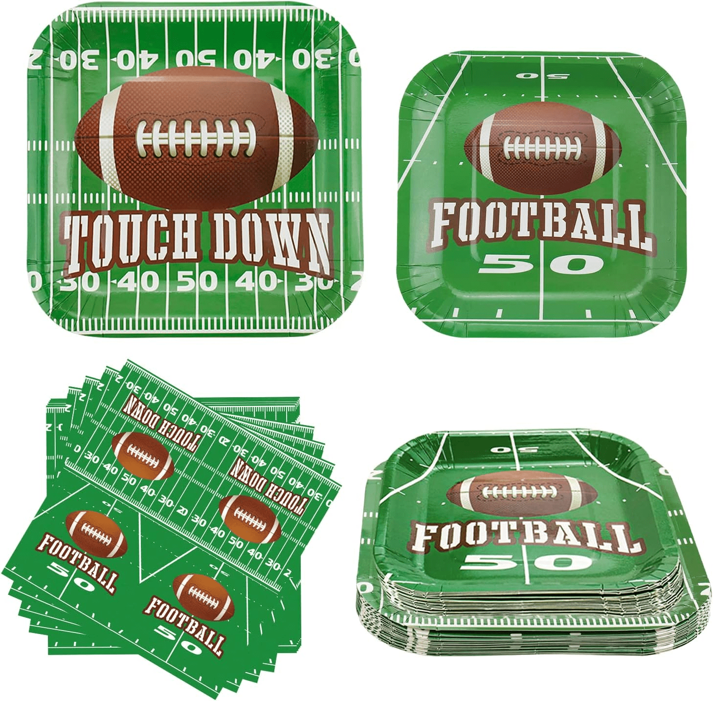 Paper Football Plate Set - 60 Pcs 9''/7'' Plates & Napkins for Game Day ...