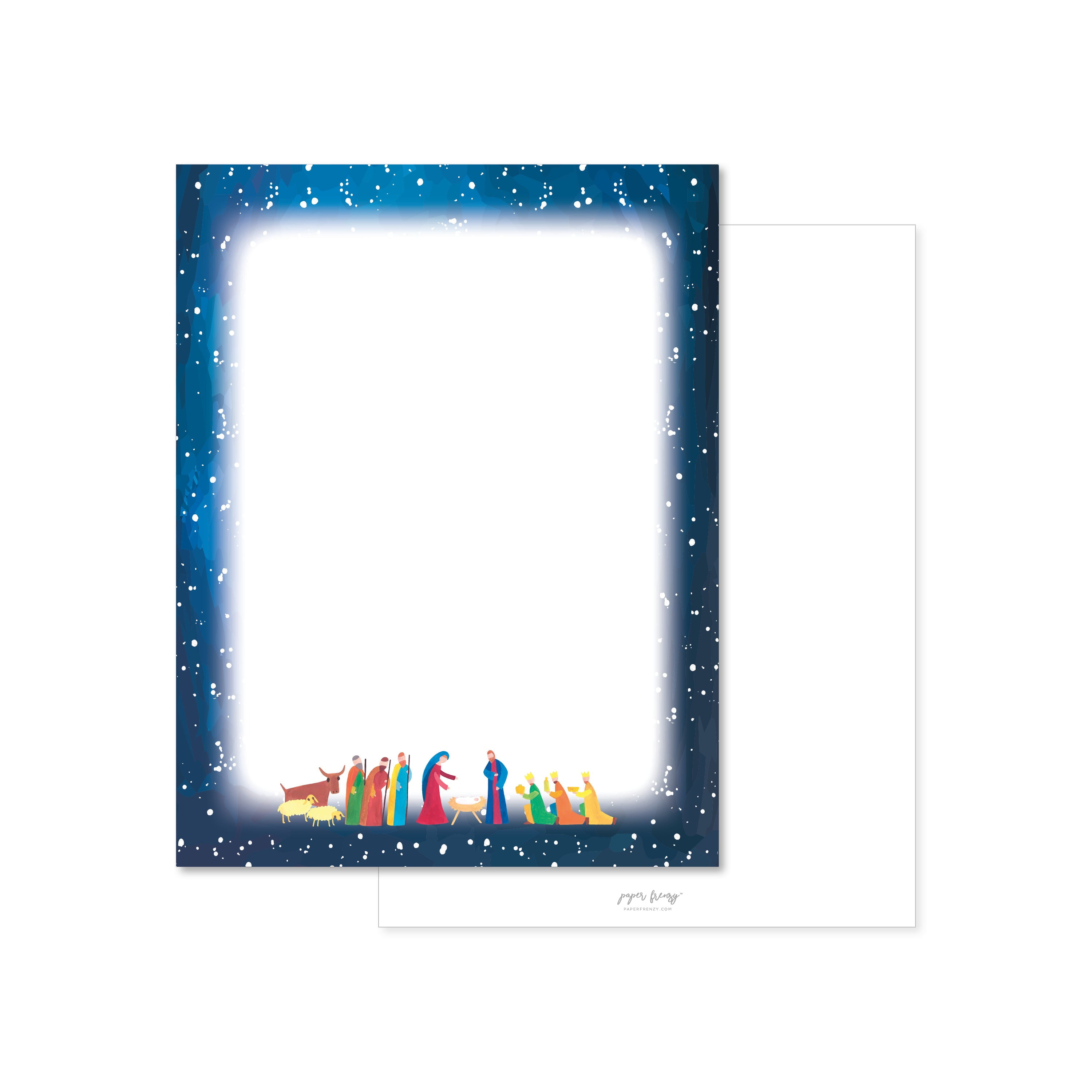 Paper Frenzy Abstract Nativity Religious Christmas Holiday Letterhead ...
