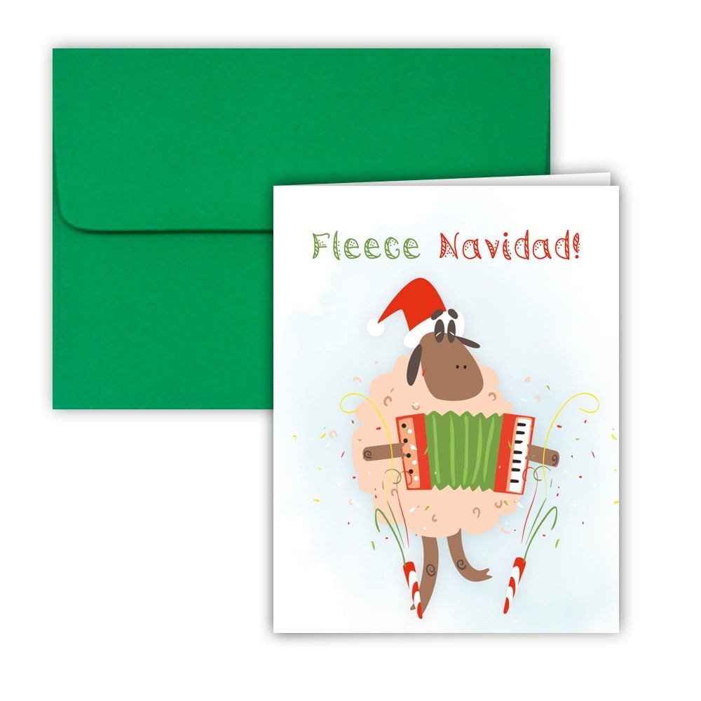 Paper Frenzy Fleece Navidad Sheep Christmas Cards and Envelopes -25 ...