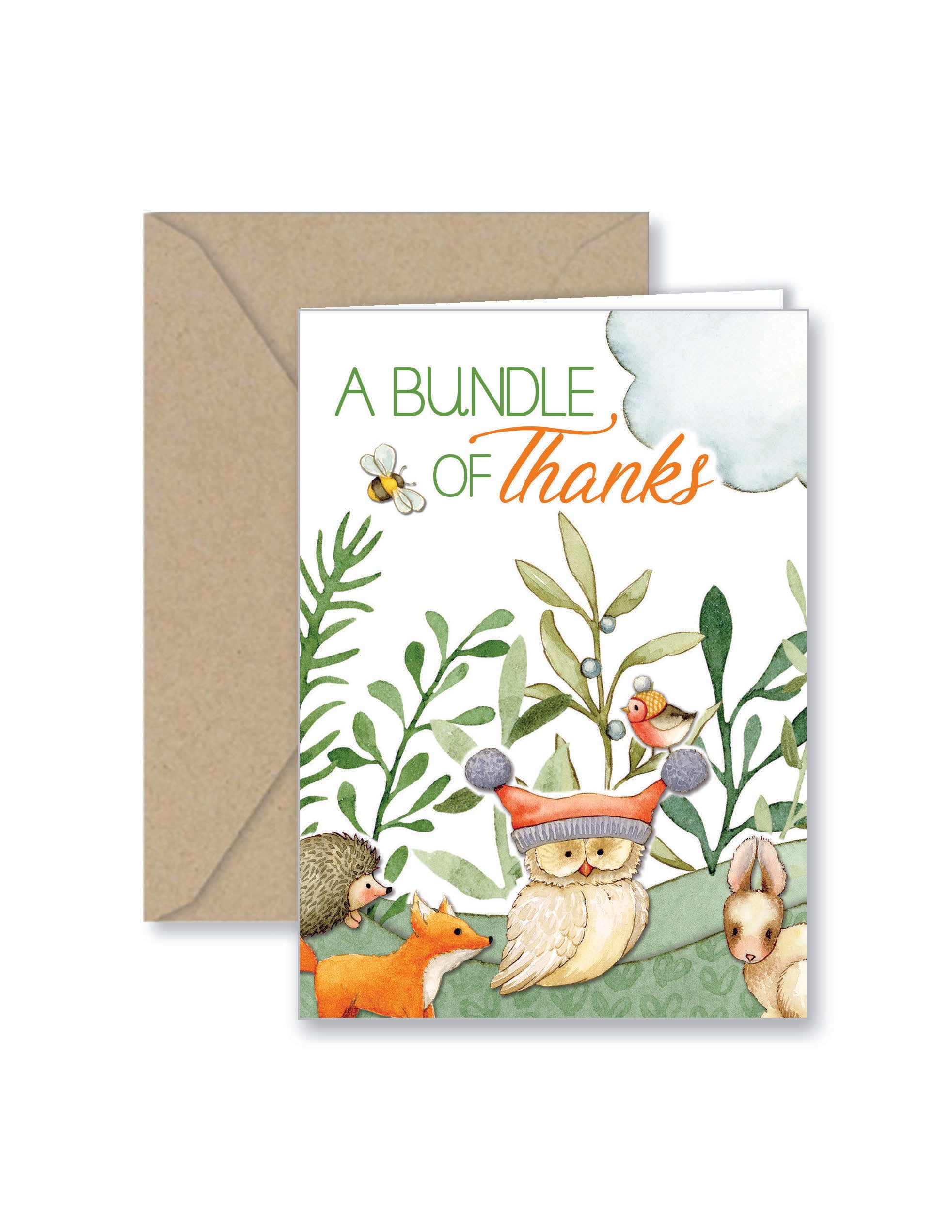 Paper Frenzy Forest Animal Bundle Thank You Note Cards & Kraft ...