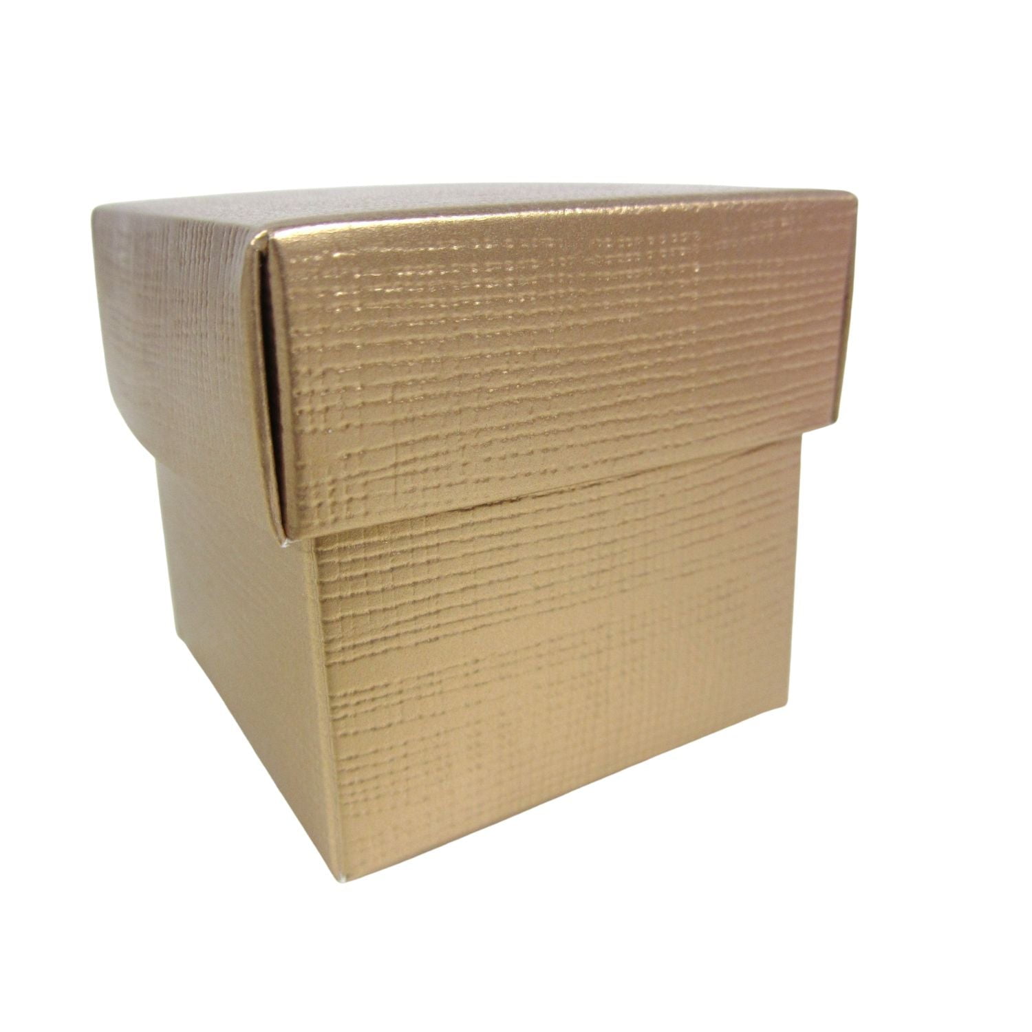 Paper Frenzy Gold 2 Piece Party Favor Boxes with Lids 2x2x2 inches (25 ...