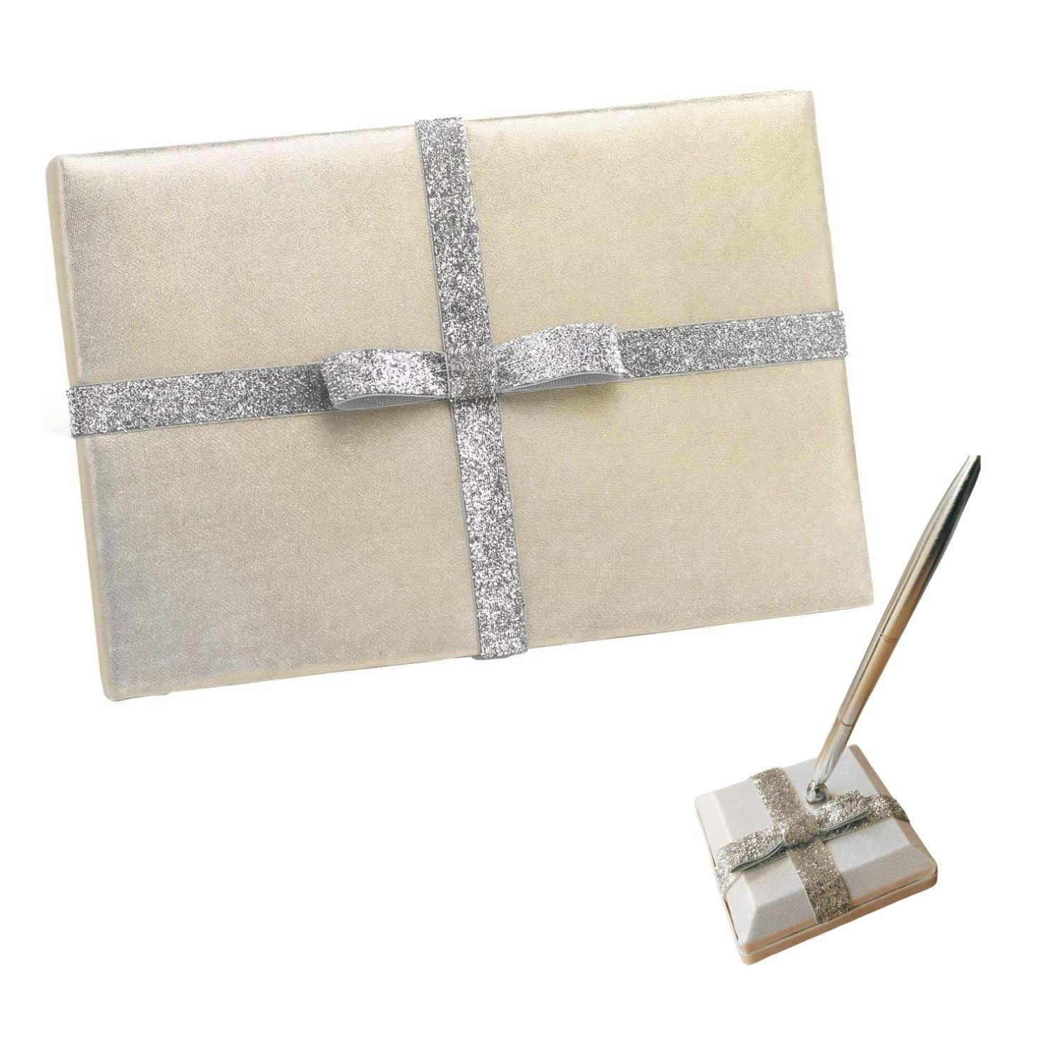 Paper Frenzy Gold and Silver Metallic Sparkle Wedding Guest Book and ...