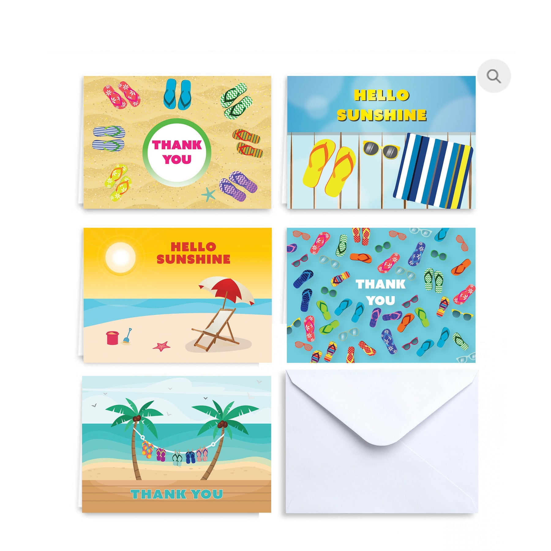 Paper Frenzy Hello Sunshine Summer Notes and Thank You Cards - 25 pack ...