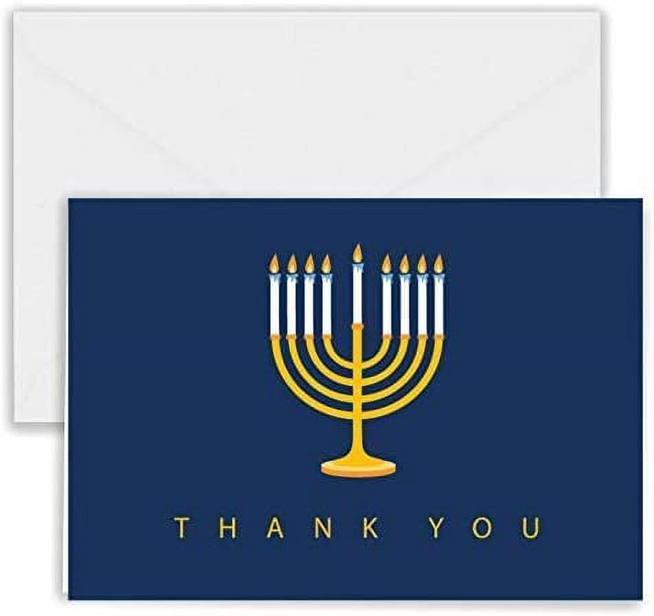 Paper Frenzy Menorah Hannukah Thank You Note Cards and Envelopes - 25 ...
