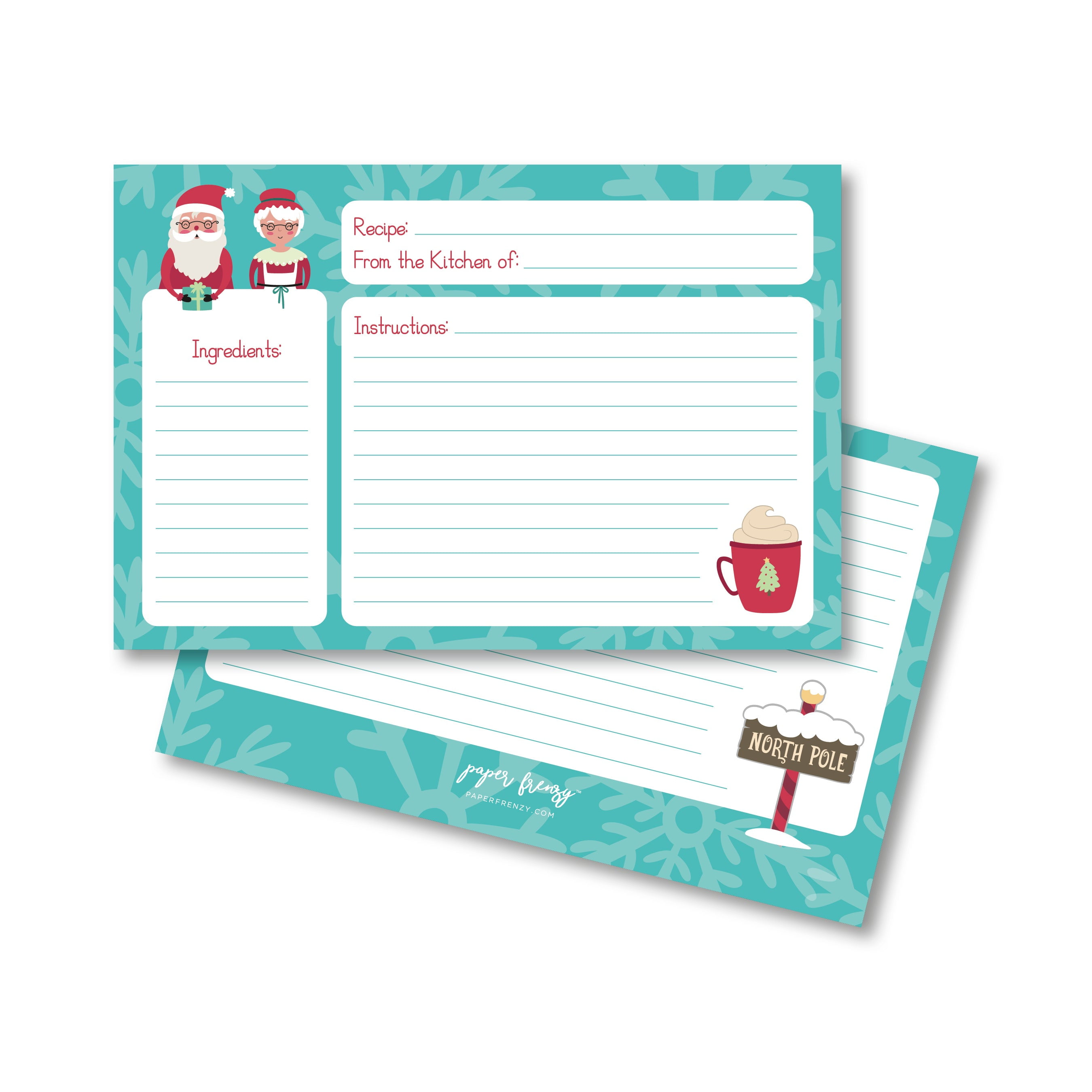 Paper Frenzy North Pole Santa and Mrs. Claus Christmas Holiday 4 x 6 ...