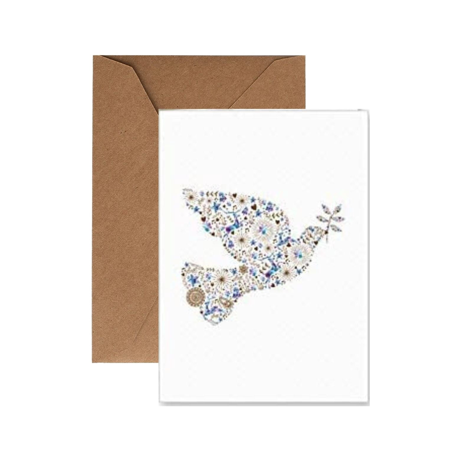 Paper Frenzy Peace Dove Blank Note Cards and Kraft Envelopes - 25 pack ...