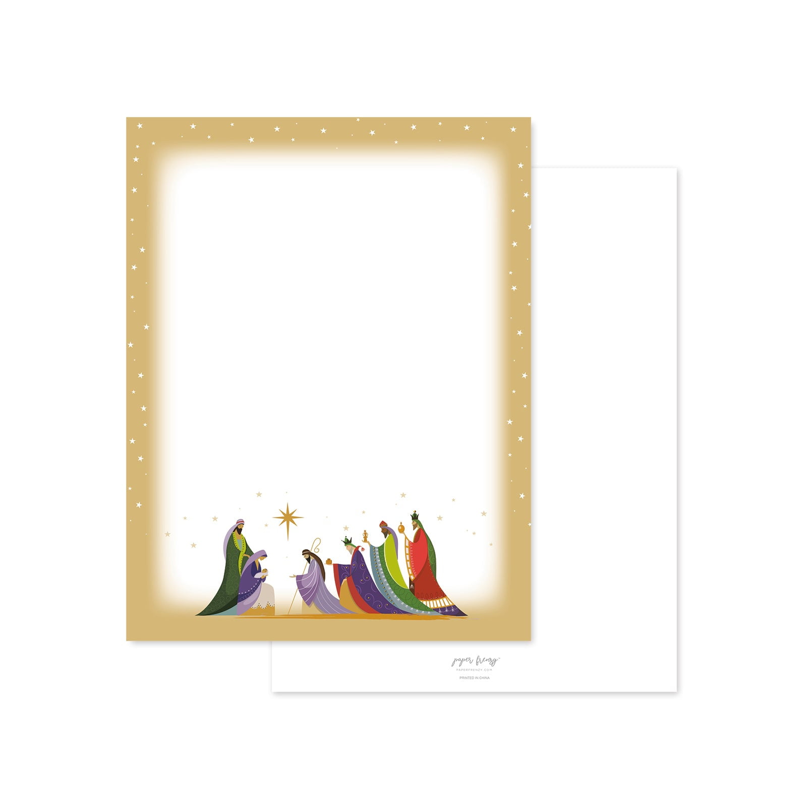 Paper Frenzy Three Wisemen Religious Christmas Letterhead Paper Pack of ...