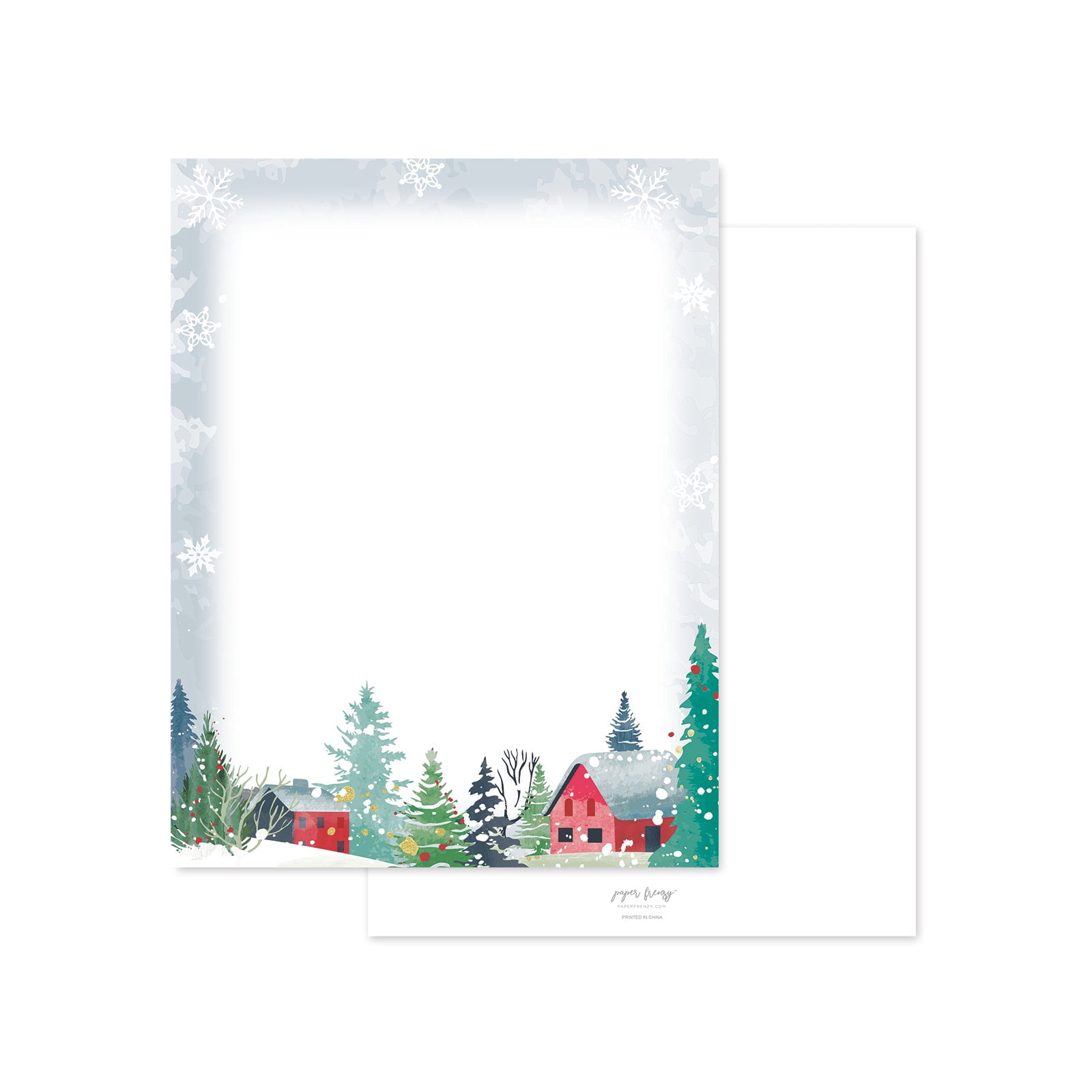Paper Frenzy Winter Wonderland Holiday Letterhead Paper Pack of 75 ...