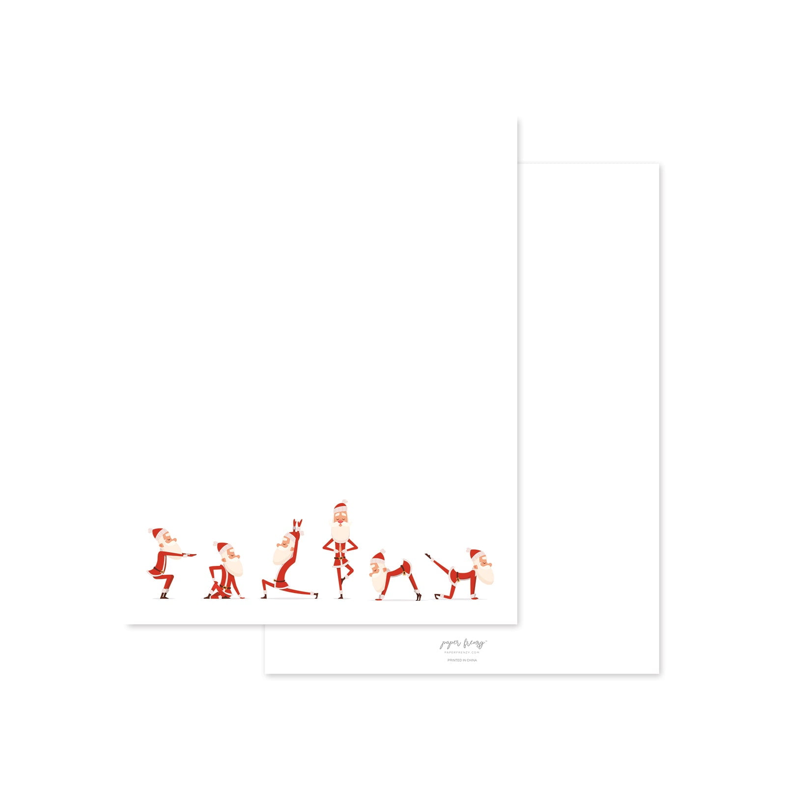 Paper Frenzy Yoga Santa Holiday Letterhead Paper Pack of 75 - Walmart.com