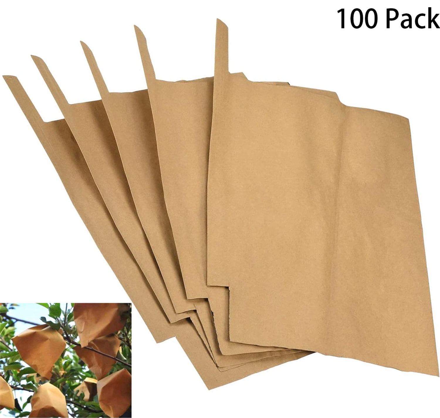 Paper Fruit Bags for Fruit Trees,Happon 100 Pcs 6.3x7.8 inch Fruit ...