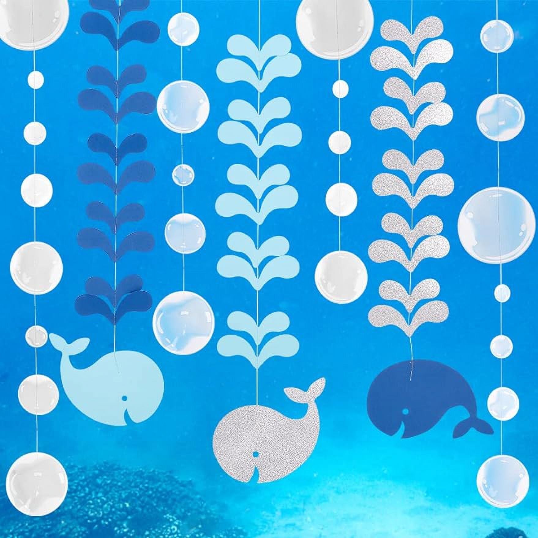 Paper Garland Banner Whale Bubble Hanging Streamer Blue Sea Ocean Beach ...