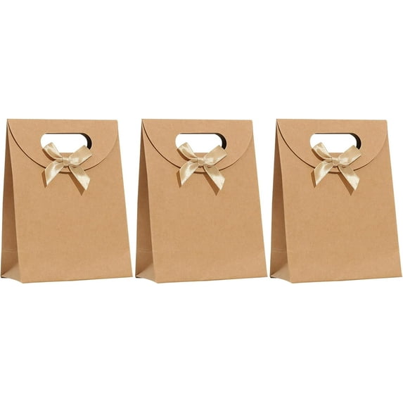 Paper Gift Bags with Handles, Gift Wrap Bags, Brown Kraft Paper Bags ...