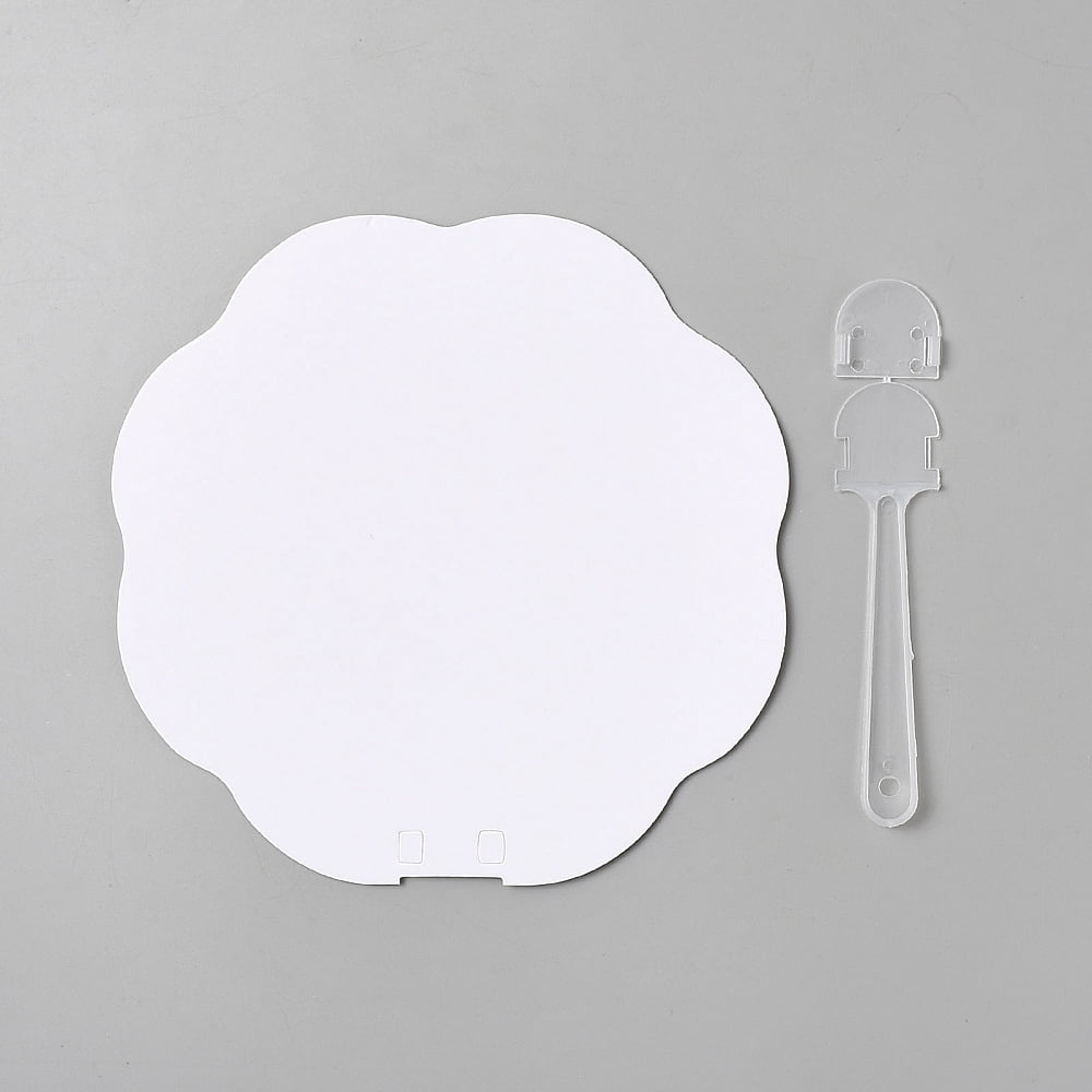 Paper Hand Held Fan Blank Painting Fans for Kids DIY Crafts Flower ...