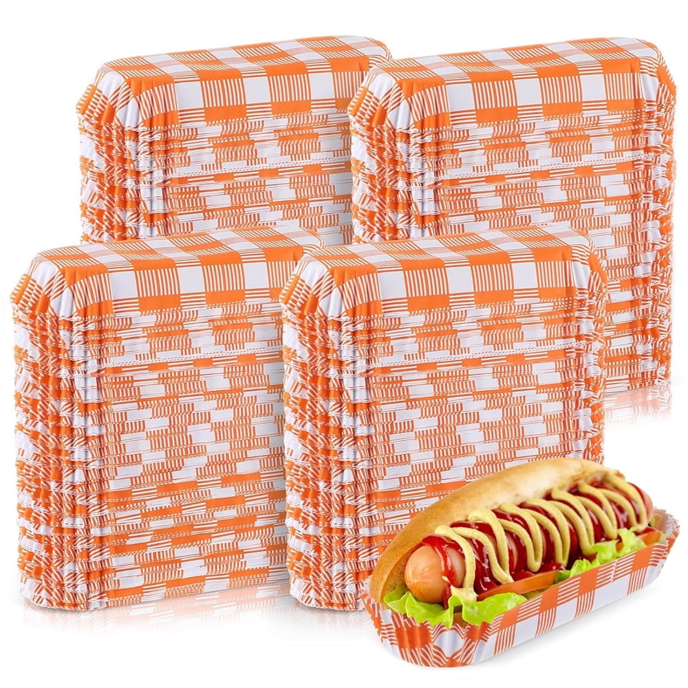 Paper Hot Dog Trays,Disposable Hot Dog Holder for Hot Dogs,Snacks,5.5 ...