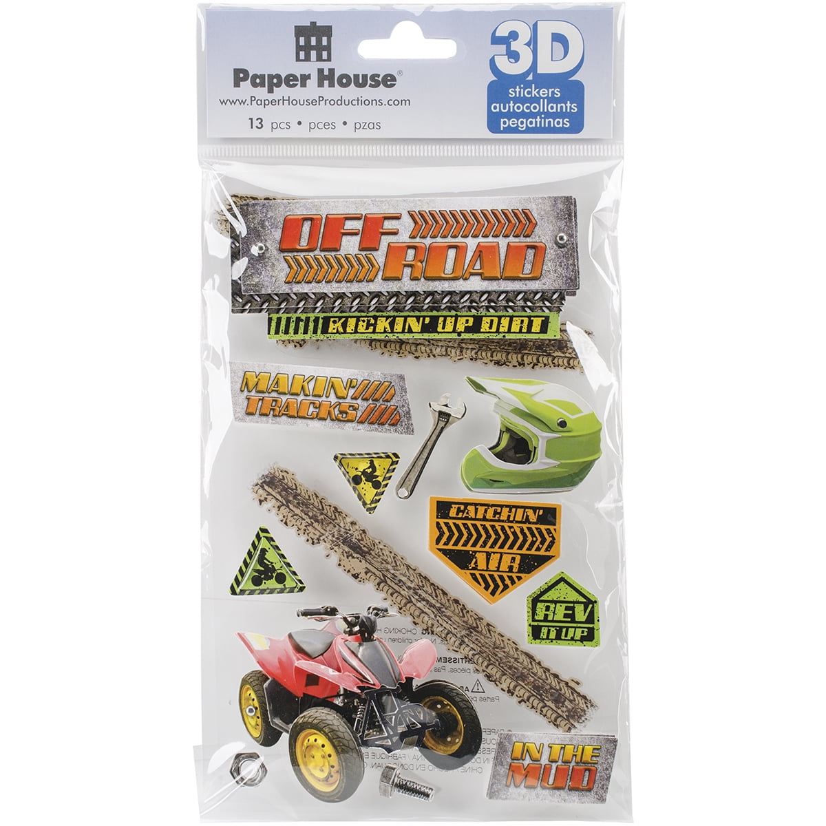 Paper House 3D Stickers 4.5 Inch X 8.5 Inch-Off Road - Walmart.com