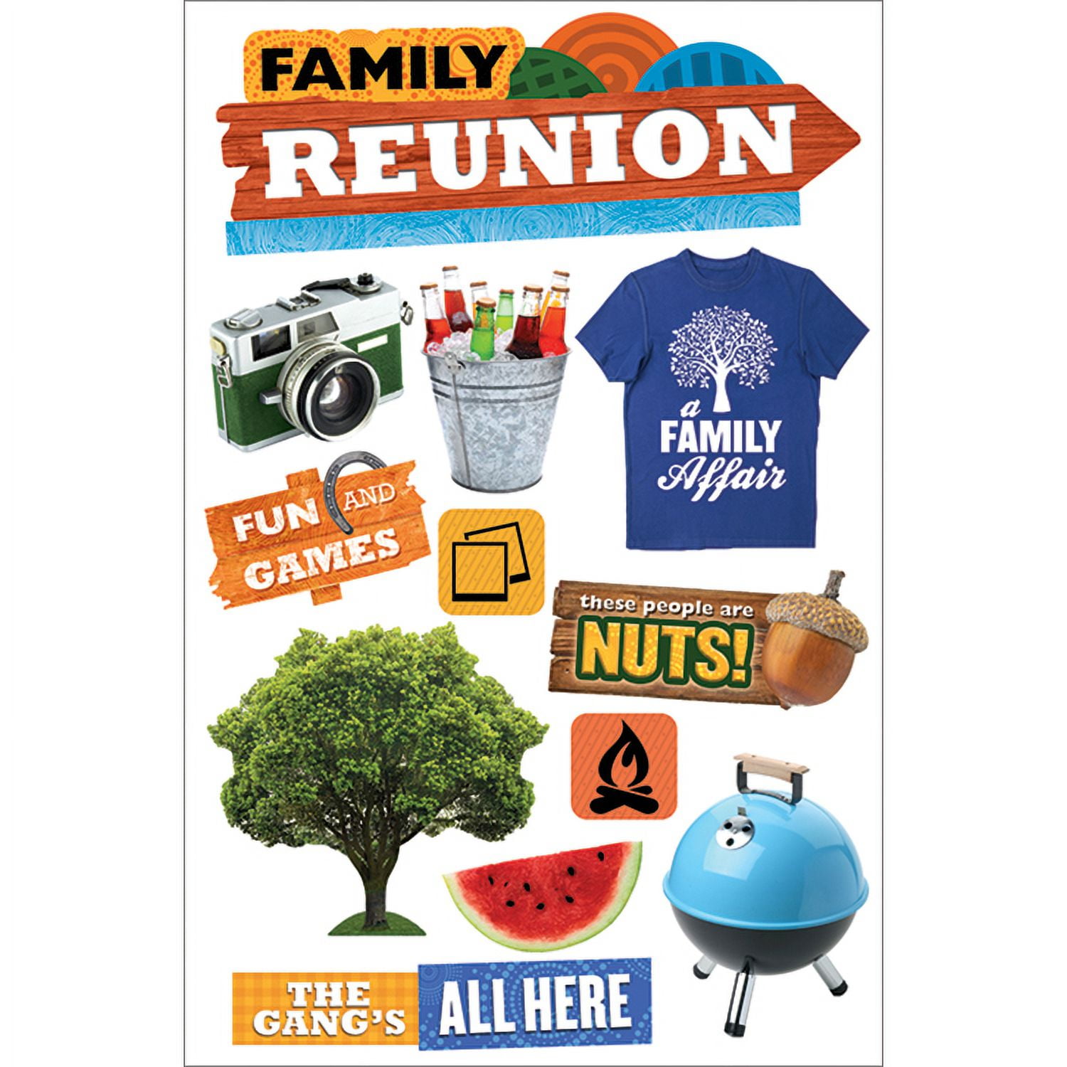 Paper House 3D Stickers 4.5"x8.5"-Family Reunion - Walmart.com