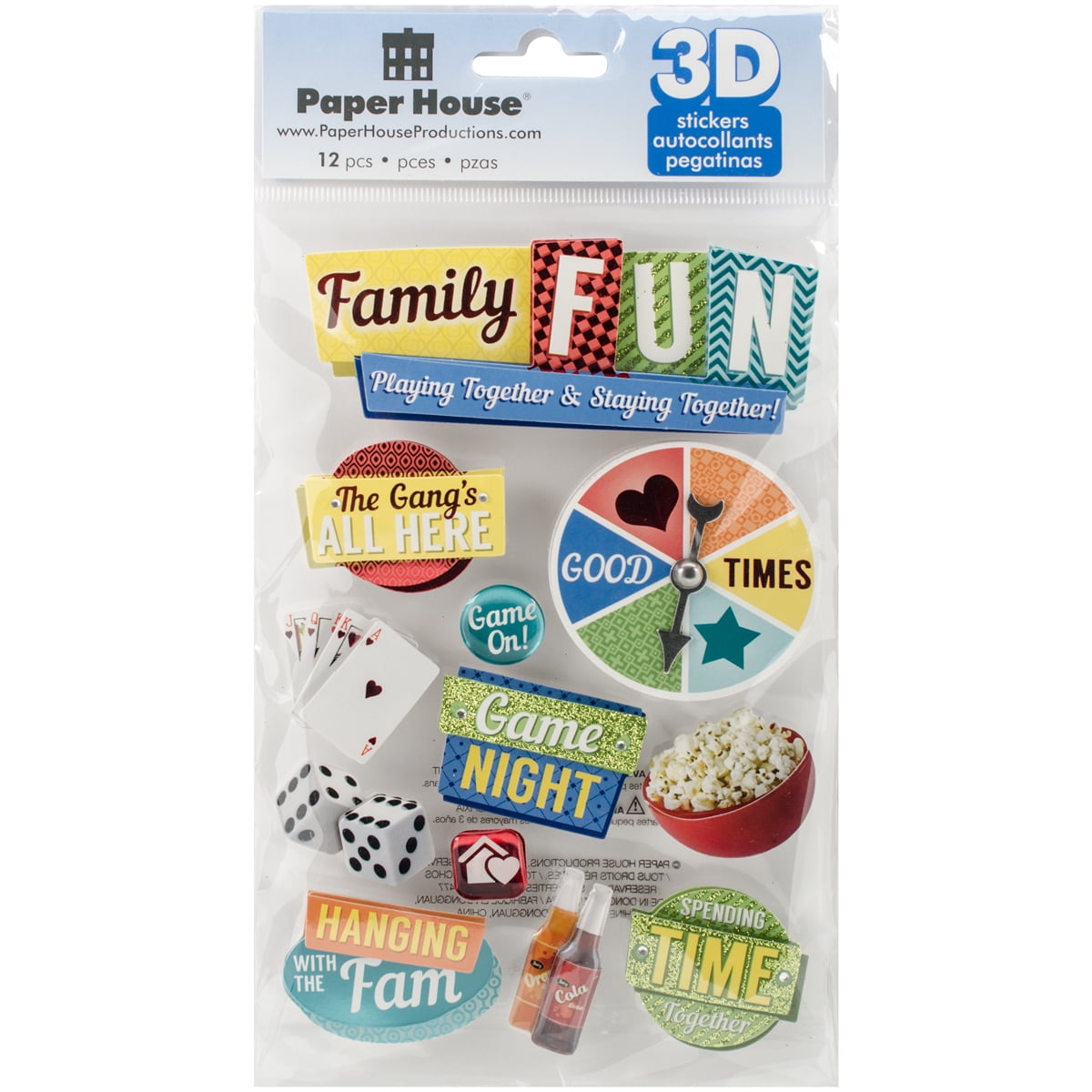 Paper House 3D Stickers-Family Fun - Walmart.com