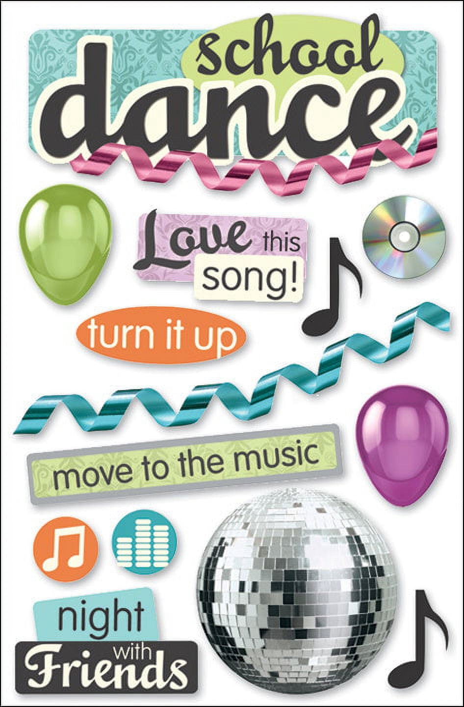 Paper House 3D Stickers, School Dance - Walmart.com