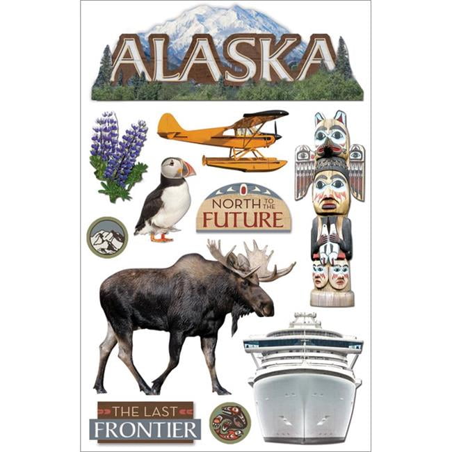 Paper House 3d Stickers 4.5"x8.5"-alaska - Walmart.com