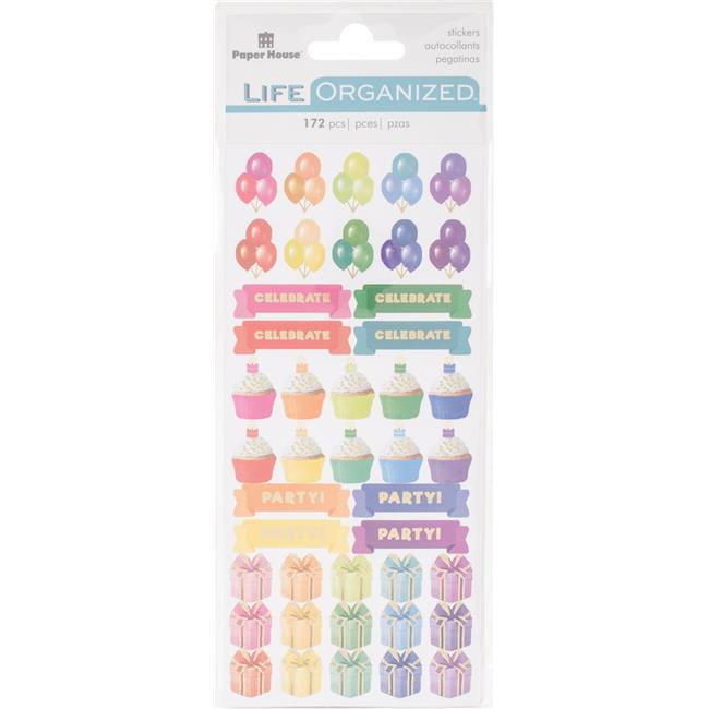 Paper House Life Organized Functional Stickers-Birthday - Walmart.com