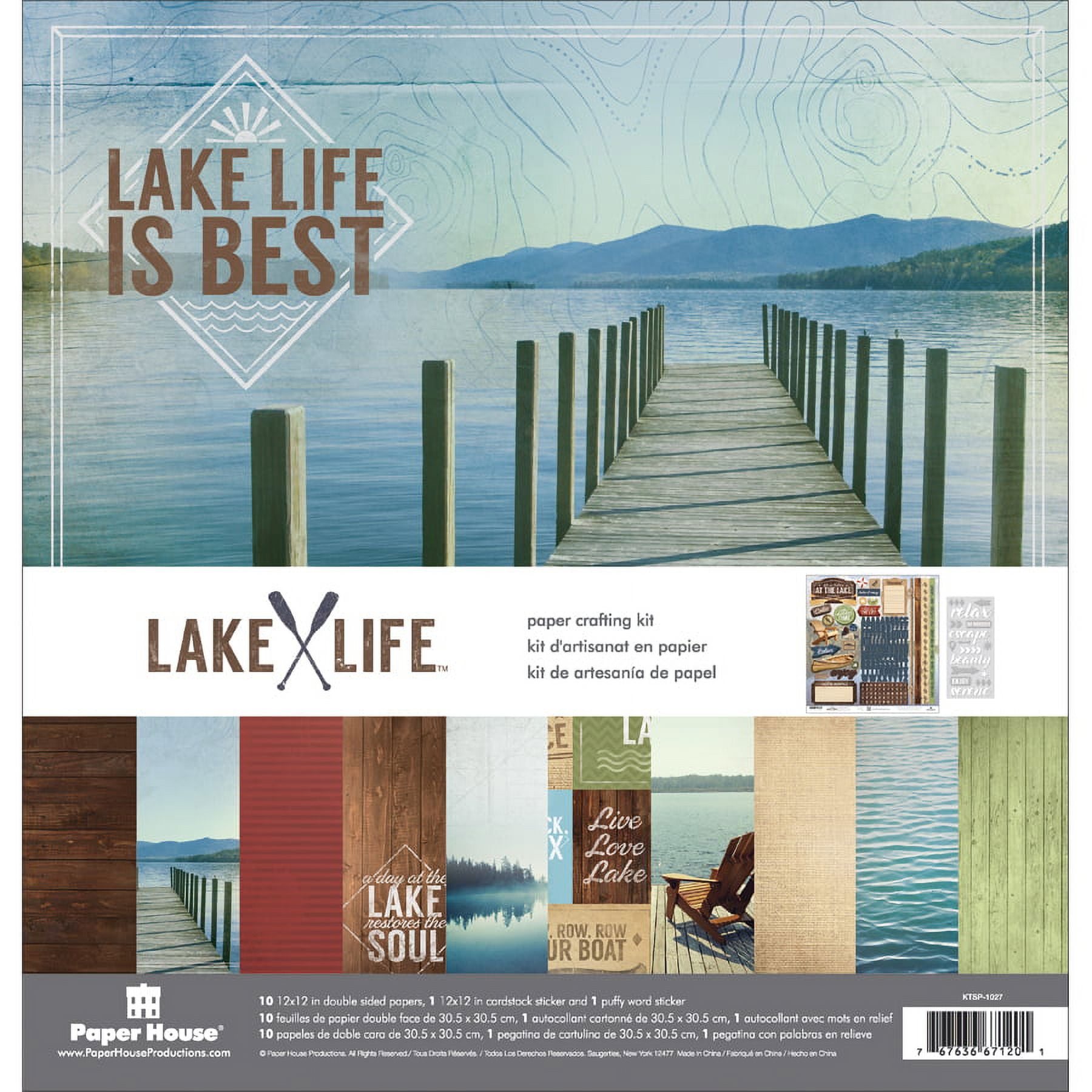 Paper House Paper Crafting Kit 12"X12"-Lake Life - Walmart.com