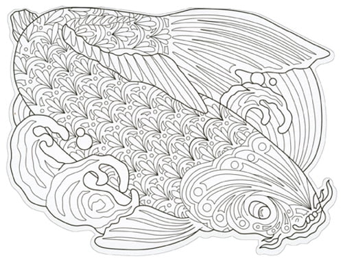 Paper House Productions Koi Die Cut Coloring Card Blank Note Card ...