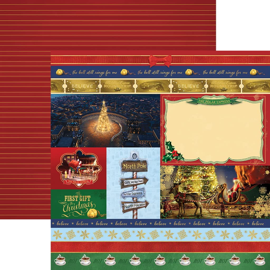 Paper House Productions The DHF10 Polar Express Scrapbook Paper, Multi ...