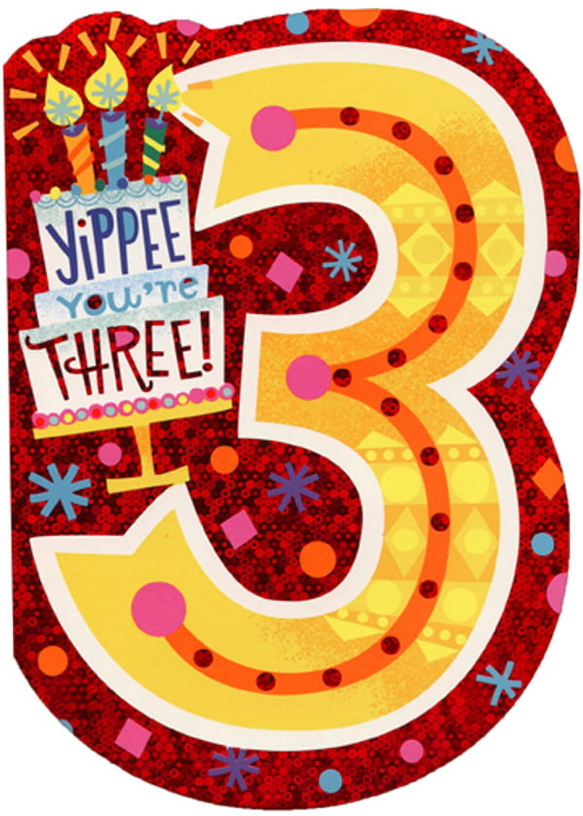 Paper House Productions Yippee You're Three Die Cut Foil Age 3 / 3rd ...
