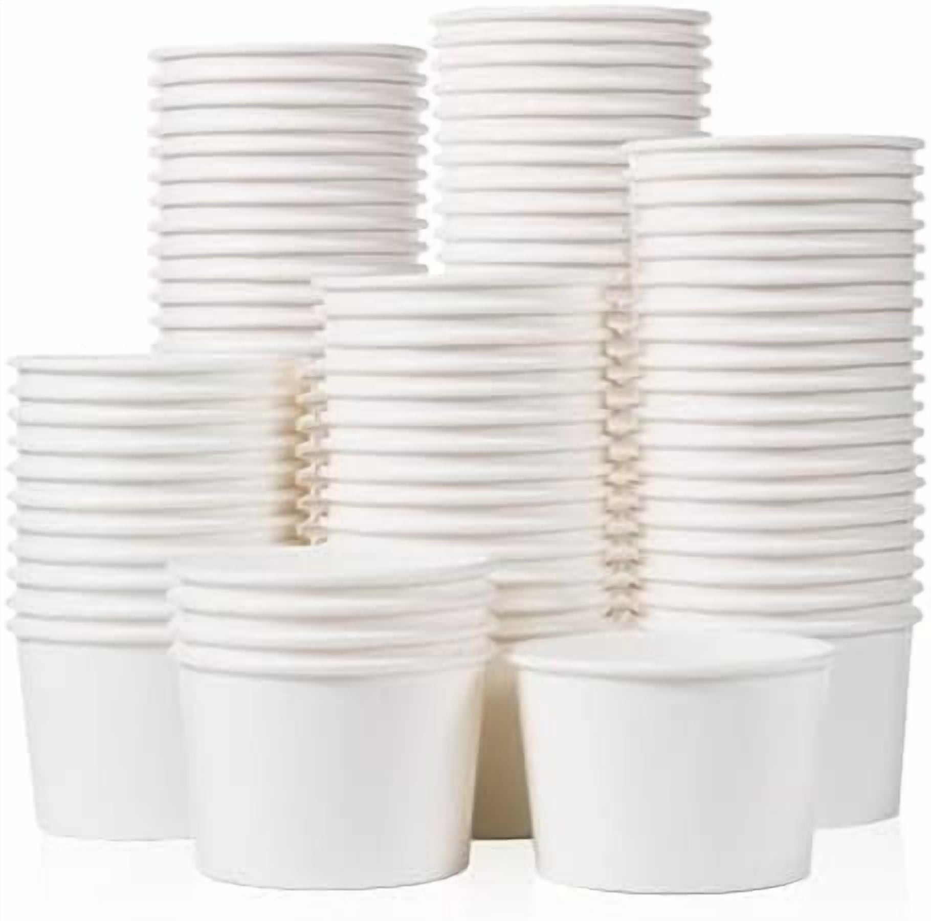 Paper Ice Cream Cups - 100-Count 9-Oz Disposable Dessert Bowls for Hot ...