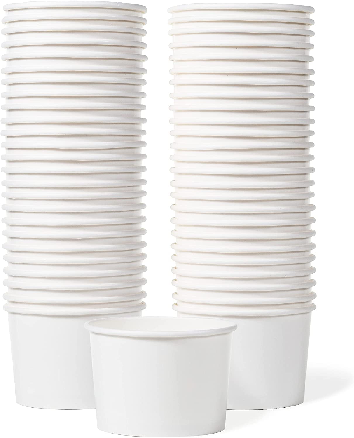 Paper Ice Cream Cups - 50-Count 9-Oz Disposable Dessert Bowls for Hot ...