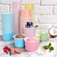 Paper Ice Cream Cups, 8oz Disposable Dessert Snack Bowls for Hot or ...