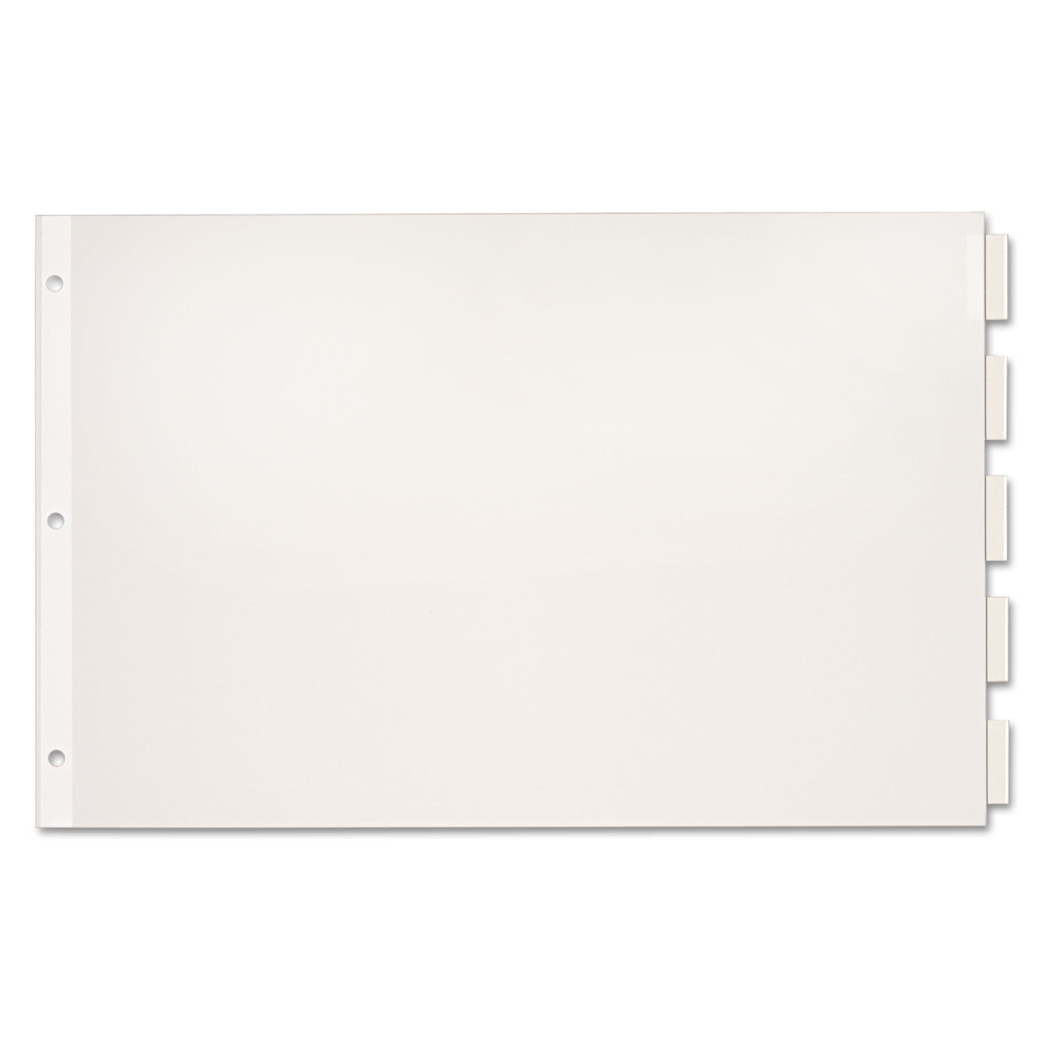 Cardinal Paper Insertable Dividers 5-Tab 11 x 17 White Paper/Clear Tabs ...